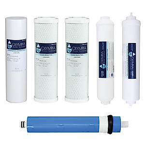 Complete 80GPD 6-Stage Alkaline Replacement Filter Set for Industry Standard Size Reverse Osmosis System