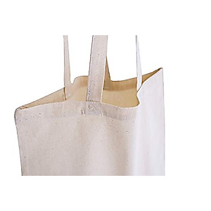 12 Pack Canvas Tote Bags Bulk Plain Fabric for Crafts, DIY, Vinyl, Shopping, Groceries (Natural Color, 15x16)