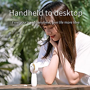 NO Mini Handheld Fan, USB Desk Small Personal Portable Stroller Fan with 4800mAh Rechargeable Battery, Cute Pocket Design Electric Fan 8-25H Working Hours for Travel Office Outdoor Summer Gift(PINK)