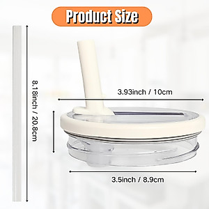 2 Pack 40 oz Tumbler Flip Straw Lid Replacement Compatible with Stanley Quencher, Leak-Proof Splash Resistant Tumbler Top Replacement Reusable Tumbler Cover(Beige)