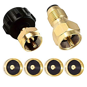 Joywayus 1LB Tank Gas Propane QCC1 Regulator Valve Propane Refill Adapter,1 Gas Connector 4 Propane Bottle Caps Universal for All 1 lb Propane Tank Small Cylinders Outdoor BBQ Kit