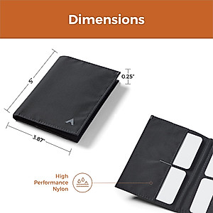 Allett Coin Wallet 2.0, Jet Black | Nylon, RFID Blocking, Velcro Pocket, Slim, Minimalist, Bifold, Water Resistant, Thin, Front Pocket | Holds 4-24+ Cards, Flat Bills & Receipts | Made in the USA