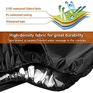 Outdoor Stackable Patio Chair Cover,Uranshin Waterproof Anti-UV Chair Cover Heavy Duty Lawn Stacking Chair Covers All Weather Protection Garden Chairs Cover Fit for 5-7 Stackable Dining Chairs,Black