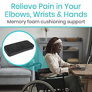 Vive Memory Foam Armrest Pads - Comfortable Office Desk Chair Arm Cushion - Soft And Ergonomic For Forearms, Elbow Pressure Relief - Anti Slip With Removable Cover For Gaming, Home - Comfy Long Pillow