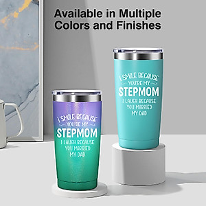WOELIVE Stepmom Gifts - Best Stepmom Ever Stainless Steel Coffee Mug Tumbler with Lid - Birthday Gift for Bonus Mom, Christmas Gifts for Stepmom, 20oz Insulated Stepmom Tumbler