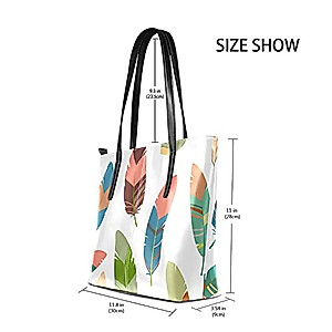 senya Multicolor Feather Handbags Shoulder Bags Leather Crossbody Handbag for Women Tote Satchel