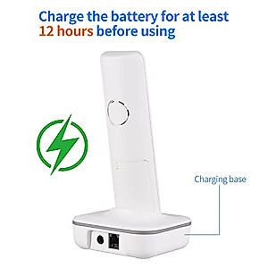 wugui D1102B dless Phone with Answering Machine Caller ID/Call Waiting 1.6 inch Backlight L 3 Lines Screen Display Re able Batteries Port 16 Languages for Office Home Conference