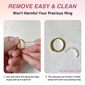 Invisible Ring Size Adjuster, Ring Resizer for Loose Ring, Ring Guards for Woman and Man Ring, Ring Adjuster Adhesive UV Light Easy to Use, Fit for Thin, Wide Rings, Unusual Rings