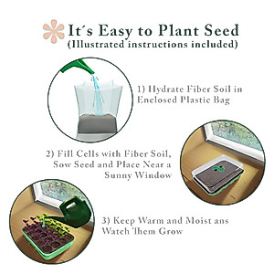 Window Garden 20 Cavity Seed Propagation Kits (2) – Complete with Fiber Soil and Ventilated Greenhouse Trays. Germinate Seeds in a Window or Under Lights for The Garden. Reusable Seedling Starter.