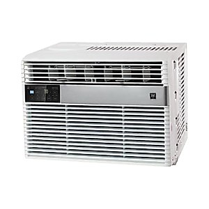 HomePointe Electronic 8,000 BTU 3-Speed Window Air Conditioner with Remote Control and Mesh Filter for 350 to 500 sq. ft. Rooms, White