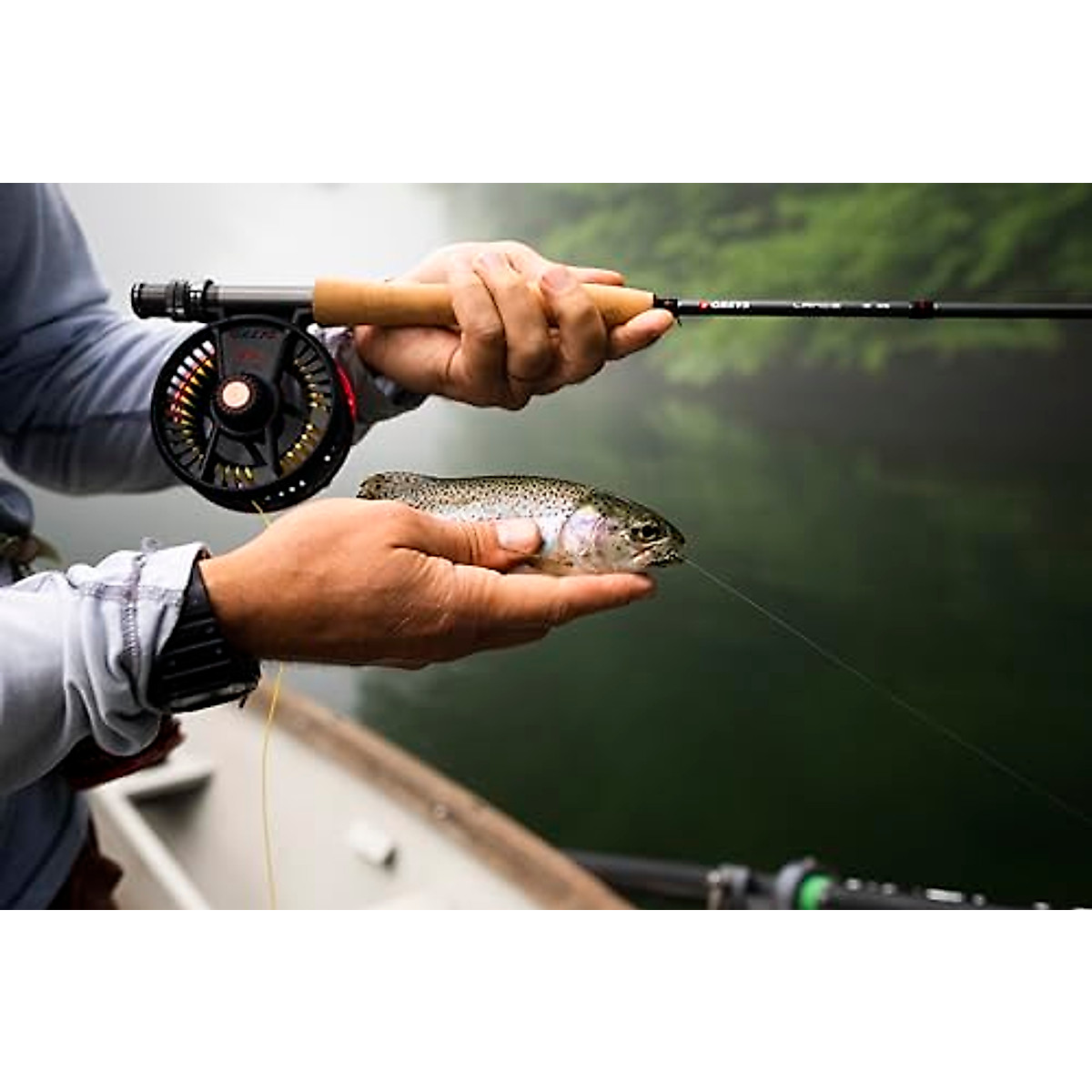 Greys Lance 9' 5wt Fly Fishing Rod, 4-Piece Intermediate Modulus Carbon Blank, Anodised Alloy Reel Seat, AAA Cork Handle