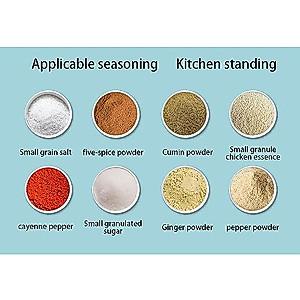 Metering Salt Shaker, Measuring Seasoning Bottle, Salt and Pepper Shakers Precise Quantitative Push Type,Press Type Glass Metered Salt Dispenser. (Blue)