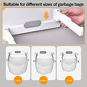 nediea Cabinet Trash Bag Holder, Collapsible ABS Garbage Bag Rack for T-Shirt Bags, Hanging Shopping Bag Holder for Kitchen Cupboard, Under Sink, Bathroom, Bedroom, Toilet, RV (White)