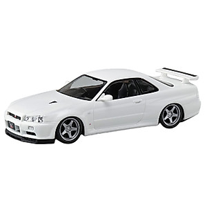 Aoshima Nissan R34 Skyline GTR Custom Wheel (White Pearl) 1:32 Scale Model Kit