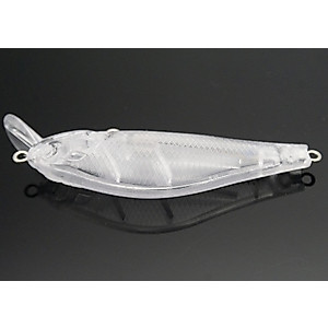 10PCS Unpainted Lure Blanks 7.17g 8cm with 5mm Free Fishing Eye Crankbait Baits Simulation Blank Body Clear Hard Baits Trout Salmon Minnow Lure Popper Lures Topwater Freshwater 5mm 8287