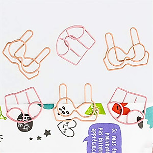 12pcs Cartoon Paper Clips Funny Underwear Shape Office Supply Accessories Cute Paper Needle Multicolor Bookmark (Bra)