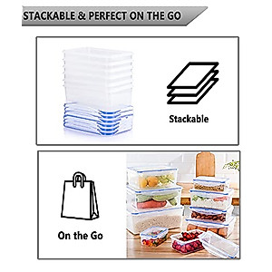 Mengico Food Storage Containers Meal Prep Container Airtight Food Storage Containers Plastic Food Containers With Lids Lunch Containers[8 Pack, 73 Ounce]