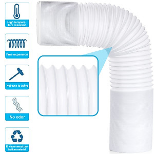 HVAC YELLOW HAT Portable Air Conditioner Exhaust Hose，Up to 80 Inch Length 5.9" Diameter, Anti-Clockwise Thread