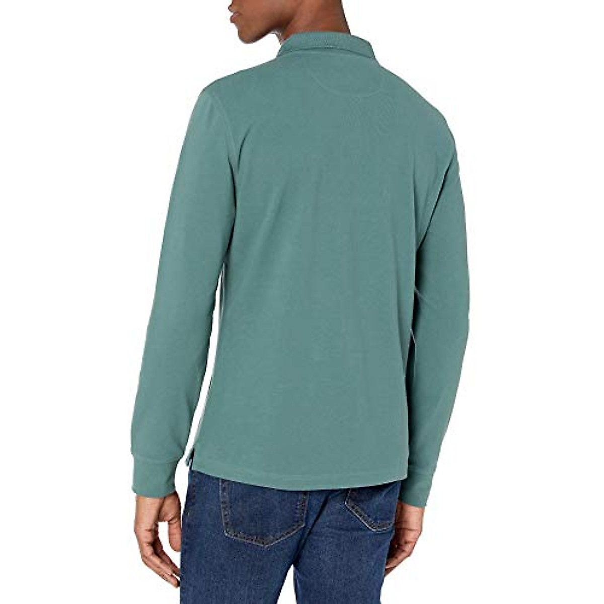 Amazon Essentials Men's Slim-Fit Long-Sleeve Pique Polo, Sage Green, X-Large