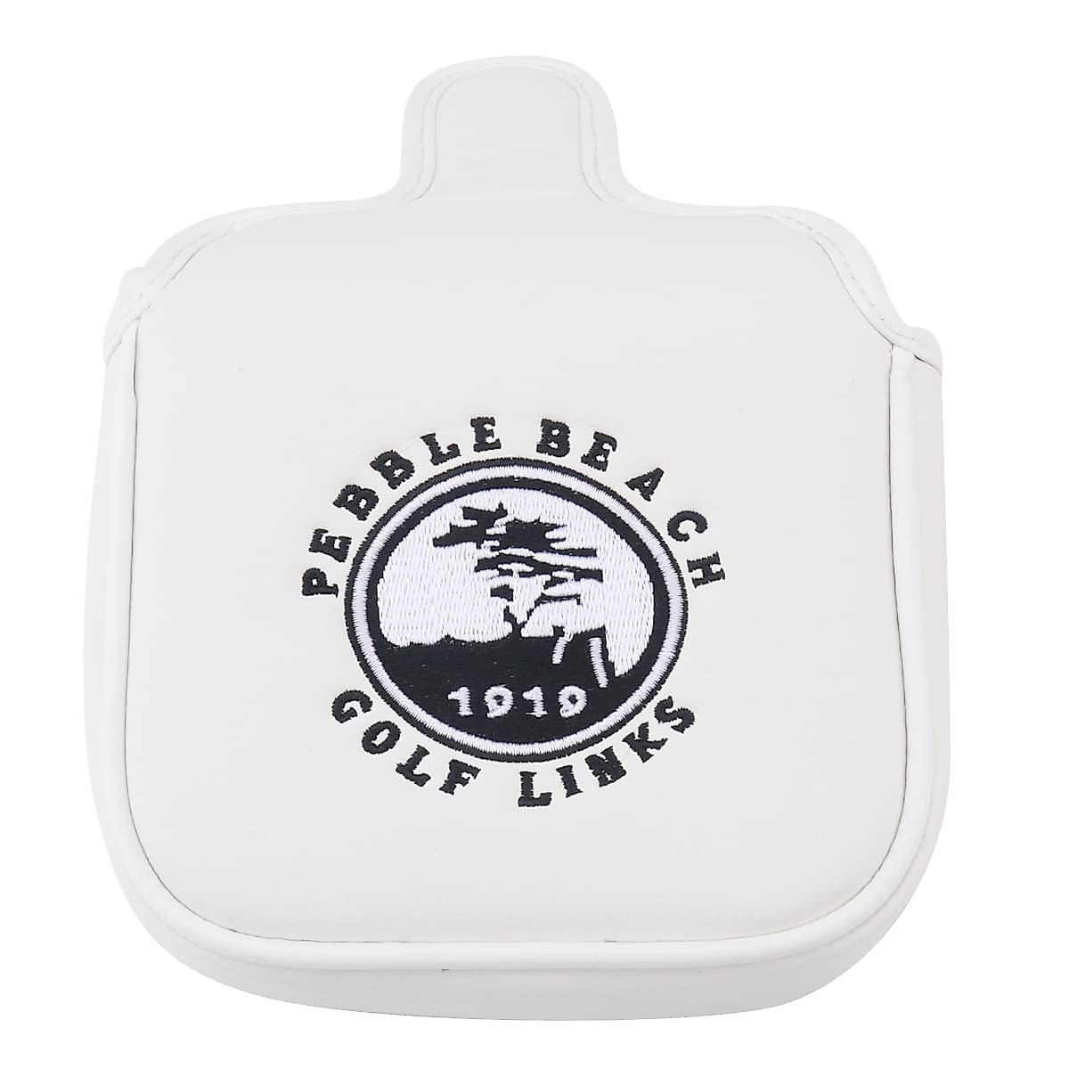 HISTAR Magnetic Closure Golf Square Mallet Shaped Putter Cover (White, Faux Leather) for Scotty Cameron, Universal Fit