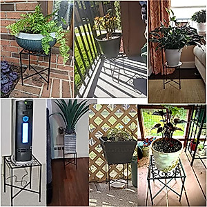 Mid Century Plant Stand, 2 Pack 11" Tall Metal Plant Stand for Flower Pot Planter Up to 100lbs, Rustproof Iron Plant Holder for Indoor Outdoor Use, Modern Plant Stand for Home Garden Display Greenery