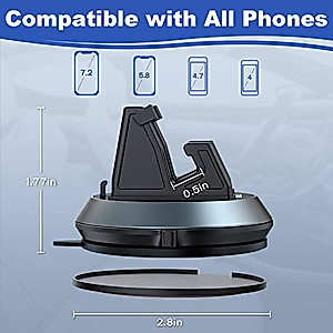 MEIDI [Double Suction] Dashboard Phone Holder, Car Phone Holder Mount, Removable Car Cell Phone Cradle, Rotatable Desk Phone Holder for Car, Compatible with All Smart Phones (Black)