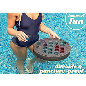 Polar Whale Basketball Shaped Shot Glass Holder Floating Tray Table for Pool Beach Spa Hot Tub Club Party Float Indoor Outdoor Durable Foam Serving Rack 14 Inches Wide Holds 18 Shots