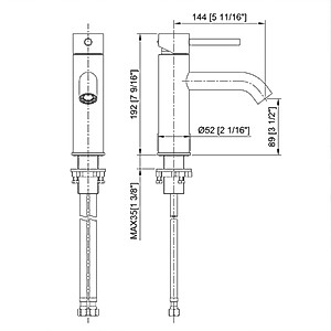 Ivanees Bathroom Sink Faucet Single Handle, Single Hole Faucet, Hot & Cold Mixer Tap Bathroom Faucet, Lead-Free Solid Brass Faucet, Brushed Nickel Finish, Deck Mounted Bath Faucet