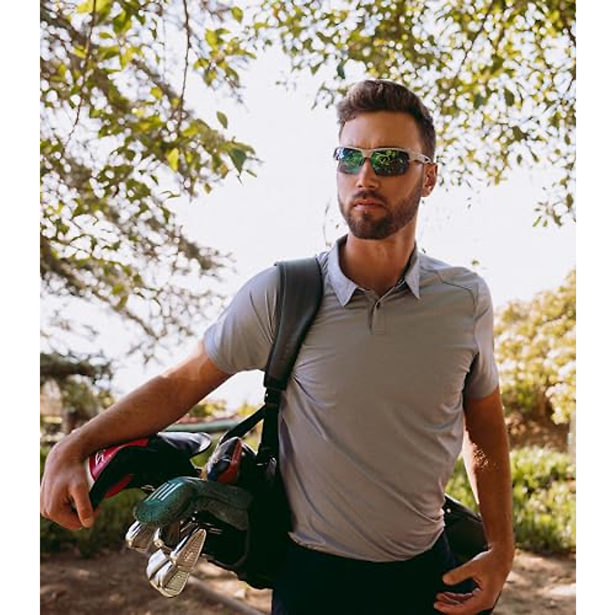 Revo Sunglasses Jett: Polarized Lens Filters UV, Semi-Rimless Rectangle Wrap Frame, Matte Black Frame with Drive Lens