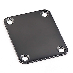 DISENS Guitar String Retainer Roller String Tree Guides,Loaded Jack Socket Plate and Neck Plate Black,Electric Guitar Hardware Set with screws