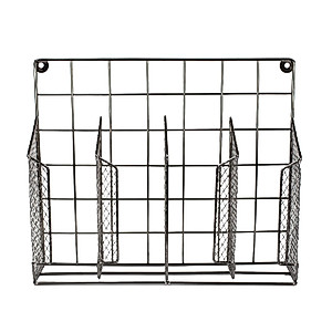 Home Basics Stainless Steel Rust Resistant Wrap Organizer, Perfect for Food Storage Bags, Silver Foil, Wax Paper, Sandwich Bags, Plastic Wrap- Mounts to Cabinet Door or Wall (ONYX BLACK, 2)