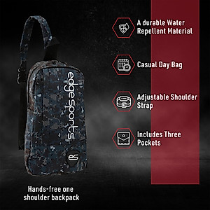EDGE SPORTS Unisex Crossbody Sling Bag Day Bag for the Gym, Hiking, Running, Training, and Travel (Green Camo)