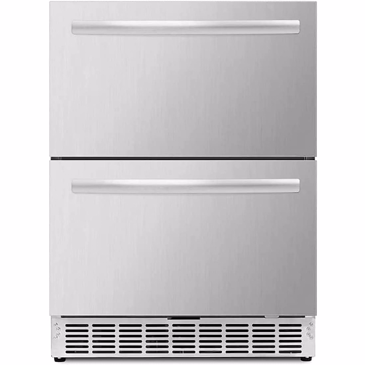 Eficentline 24 inch Weather Proof Design Indoor and Outdoor Under Counter Drawer Fridge, Built-in Beverage Under Cabinet Refrigerator for Home and Commercial Use, Stainless Steel