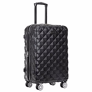 Kenneth Cole Reaction Diamond Tower Collection Lightweight Hardside Expandable 8-Wheel Spinner Travel Luggage, Black, 24-Inch Checked