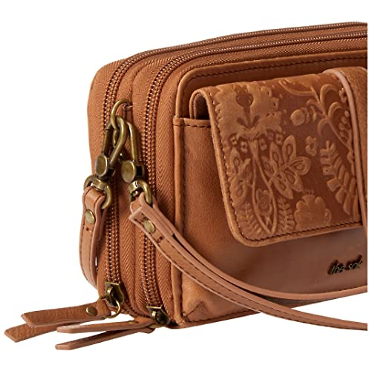 The Sak Womens Sequoia Extra Large Smartphone Crossbody, Tobacco Floral Embossed Ii, One Size US