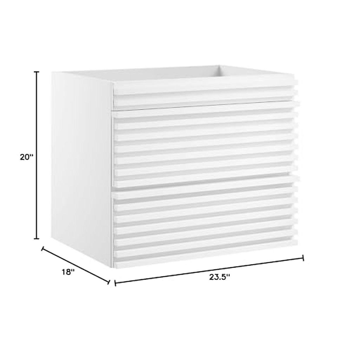 Modway Render 23.5" MDF Wood Wall-Mount Bathroom Vanity Cabinet in White