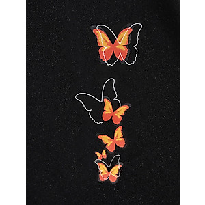 SOLY HUX Women's Butterfly Print Drawstring High Waisted Sweatpants Joggers Pants Black S