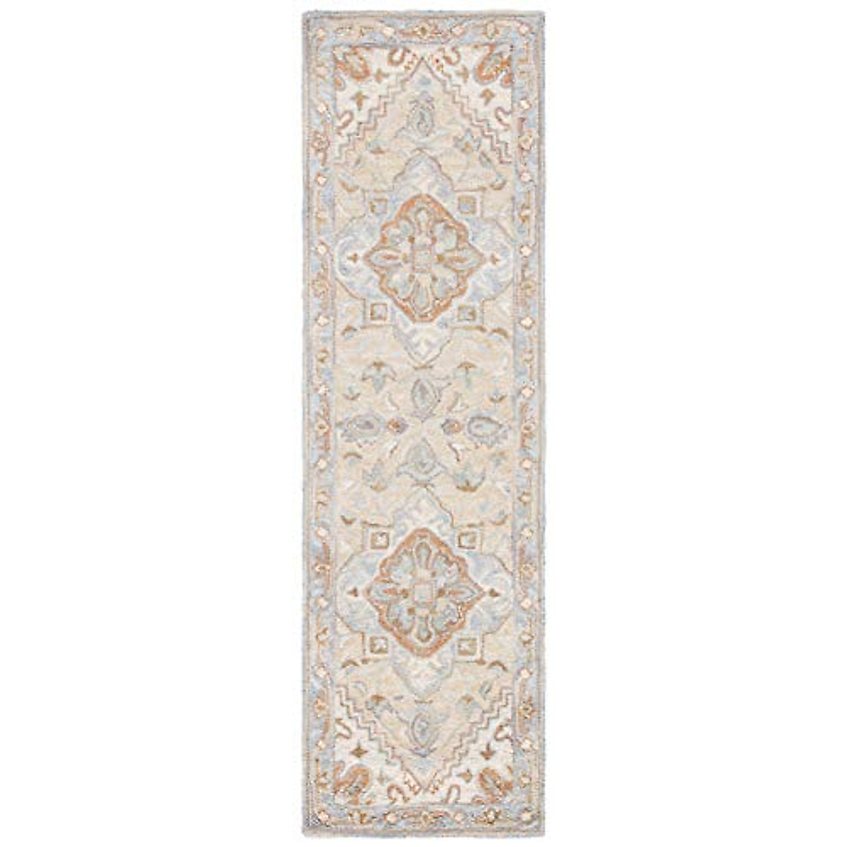 SAFAVIEH Heritage Collection Runner Rug - 2'3" x 12', Beige & Grey, Handmade Traditional Oriental Wool, Ideal for High Traffic Areas in Living Room, Bedroom (HG920B)