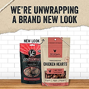 Vital Essentials Freeze Dried Dog Treats, Raw Chicken Hearts Treats for Dogs