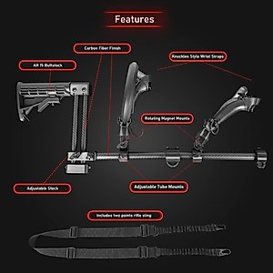 DeadEyeVR Annihilator 2 - VR Magnetic Carbon Fiber Rifle Adapter Stock Controller Attachment Accessory for Virtual Reality (Index - Sling - AR15)