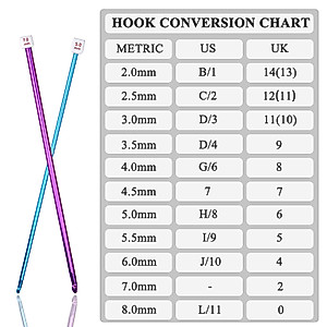 Coopay Long Crochet Hook Set, 11pcs Tunisian Crochet Hooks Multicolor Afghan Crochet Needles for Crocheting, 2mm(B)-8mm(L), Great Knitting & Crochet Supplies Tool Set for Beginner, Crocheter & Knitter