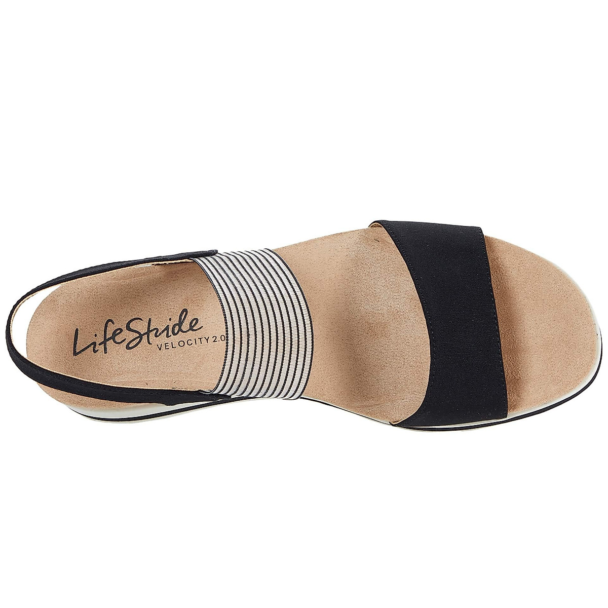 LifeStride Zing Women's Slip On 9.5 B(M) US Black-Stripe