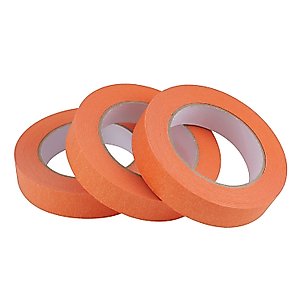 Lichamp 3 Pack Orange Painters Tape 1 inch, Orange Masking Tape 1 inch x 55 Yards x 3 Rolls (165 Total Yards)