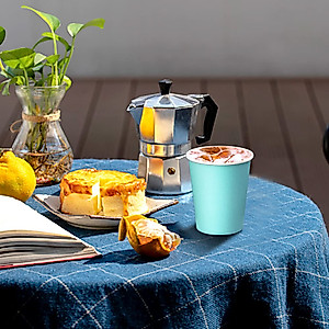 [150 Pack] Paper Cups 8 Oz, Disposable Paper Coffee Cup, Hot or Cold Beverage Drinking Paper Cups, Paper Cups for Party, Picnic, BBQ, Travel, and Event(Light Blue)