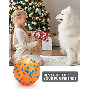 EVERDAZZ Tennis Ball Dog Toys for Aggressive Chewers: Teething Chew Toys - Water Toy Fetch Balls for Large Medium Small Dog and Puppy (2 Balls)