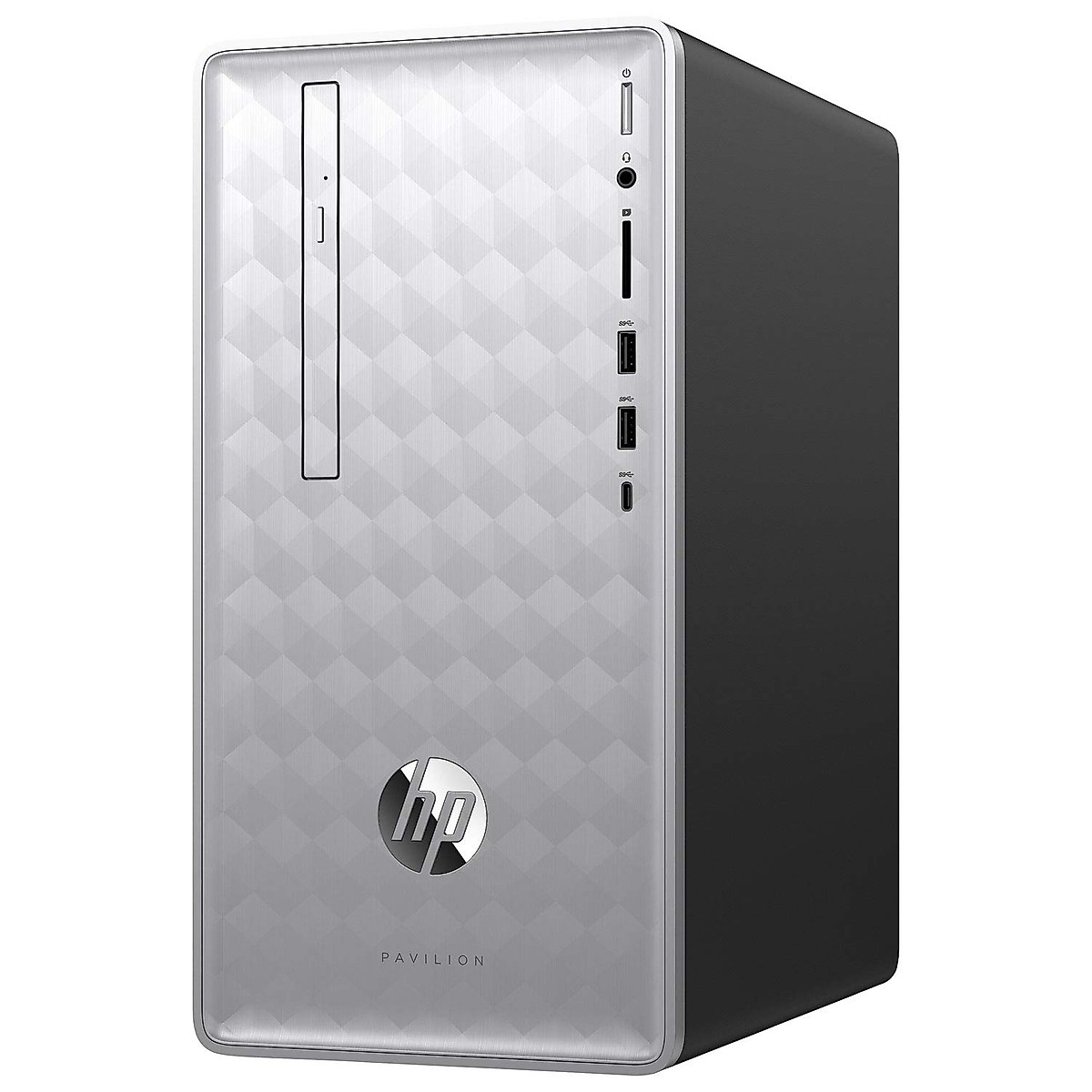 HP Pavilion 590-p0039 Desktop PC - AMD A12-9800 3.8GHz, 16GB, 1TB HDD, DVDRW, Bluetooth, USB Keyboard & Mouse, Windows 10 Home - Natural Silver (Renewed)