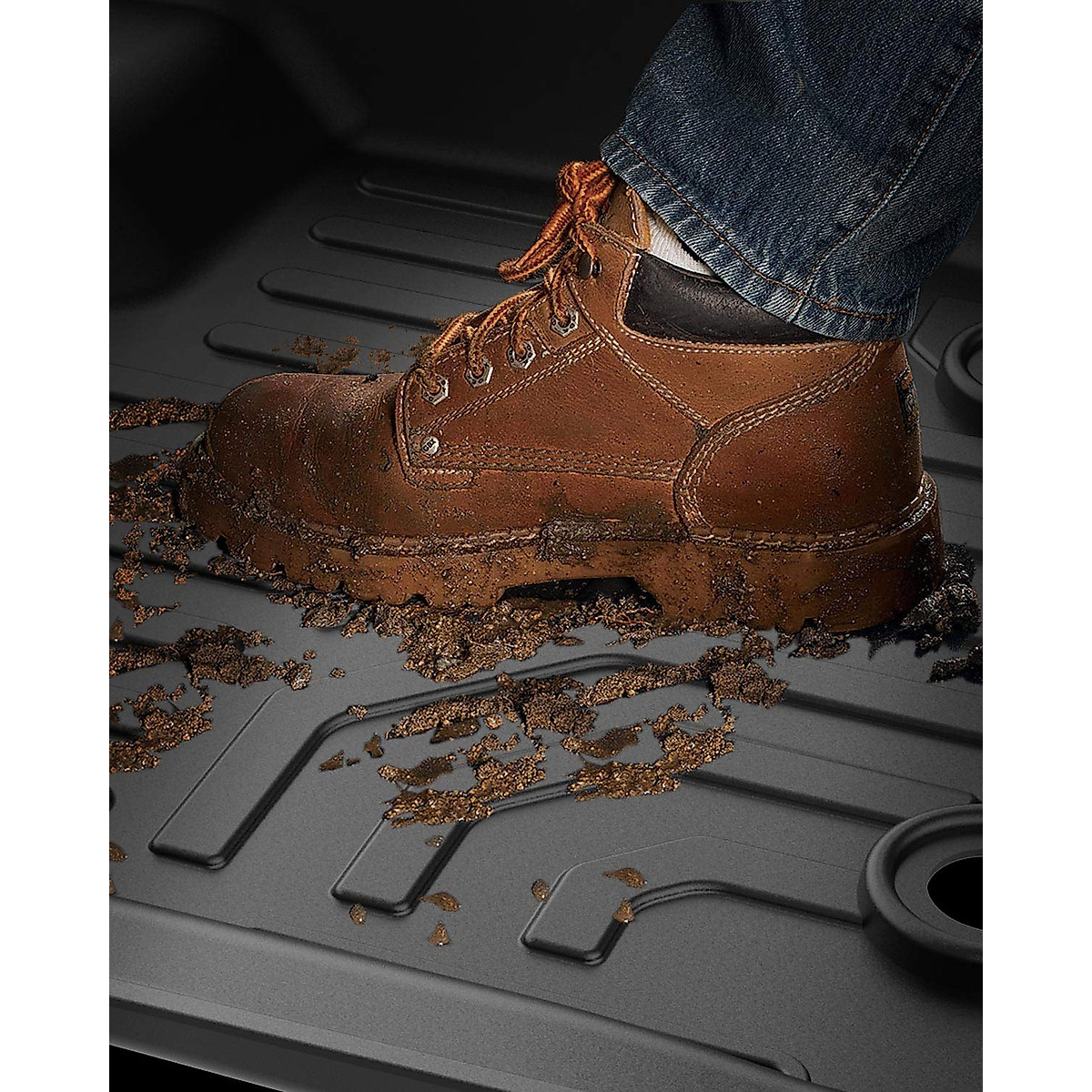 ISSYAUTO Floor Mats Compatible with Explorer 2015-2019, All Weather Guard Floor Mat Floor Liners, TPE Rubber Mats 1st & 2nd Row Seat, Black