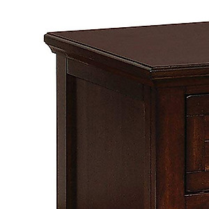 Benjara Wooden Nightstand with 1 Drawer and Open Shelf, Cherry Brown