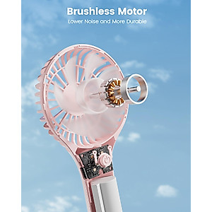 Edvision Handheld Fan, Portable Fan Mini Fan Powerful Hand Fan with 3 Speeds, USB Rechargeable Personal Fan, Makeup Lash Fan for Stylish Girls, Cute Small Pocket Fan for Travel/Outdoor/Home, Pink
