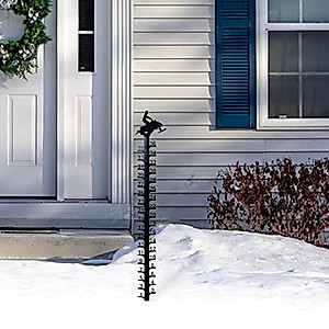 Hglyxoae 36in Snow Gauge Outdoor Iron Art Snow Gauge Snow Measuring Stick Outdoor Snowflake Snow Measuring Device Gauge Handmade Snow Measuring Stick for Garden Yard Decoration Gift (Snow Motocycle)